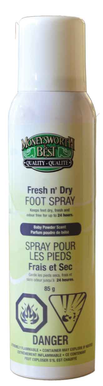FRESH N' DRY FOOT SPRAY 85G/3OZ